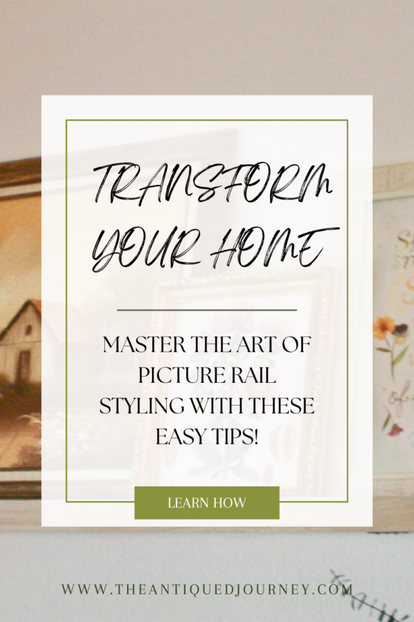 How To Style A Picture Rail Using Vintage Finds - The Antiqued Journey