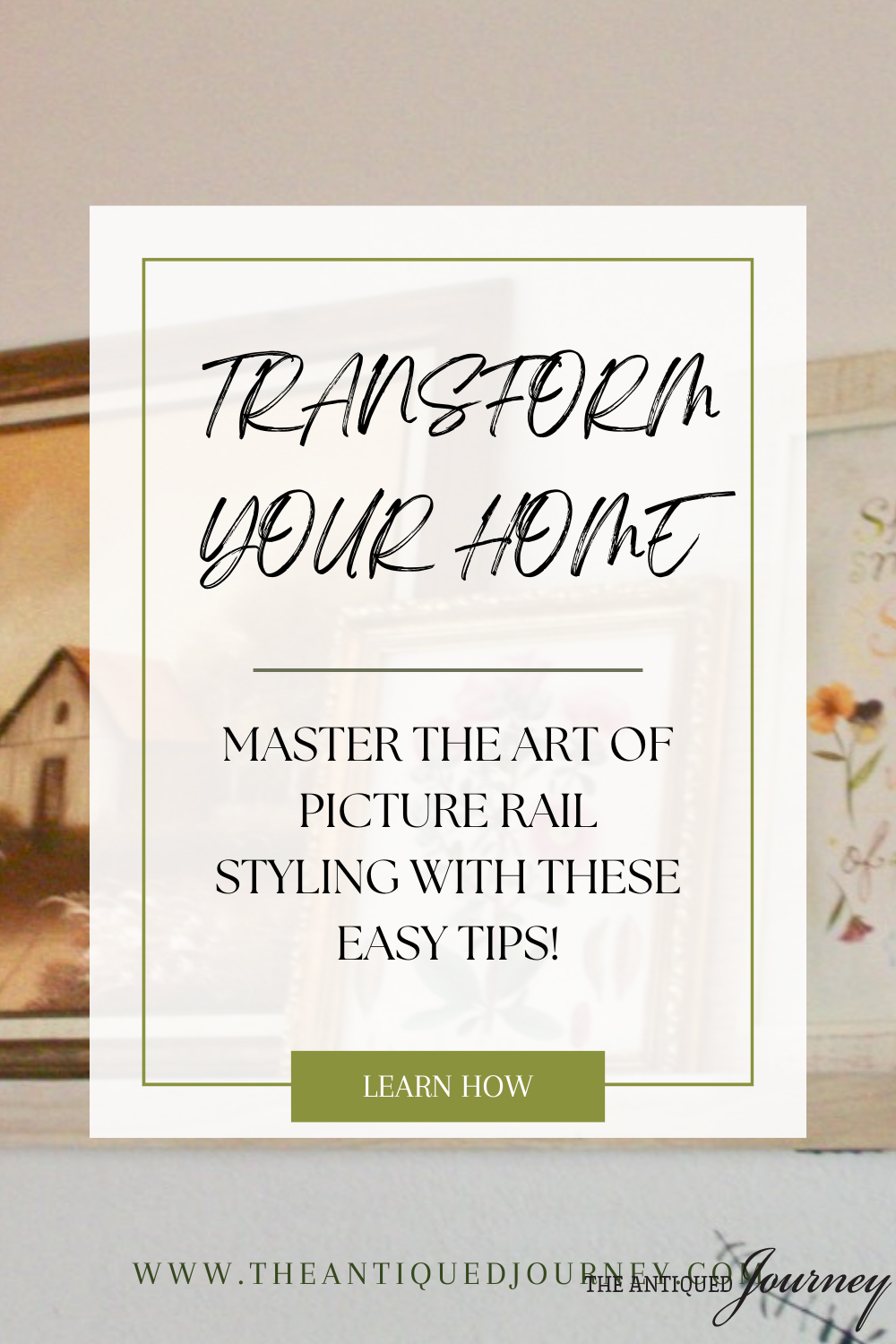How To Style A Picture Rail Using Vintage Finds - The Antiqued Journey