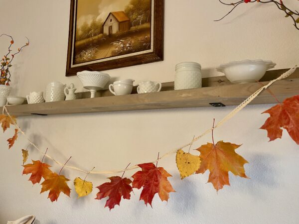 DIY Fall Garland With Waxed Leaves - The Antiqued Journey