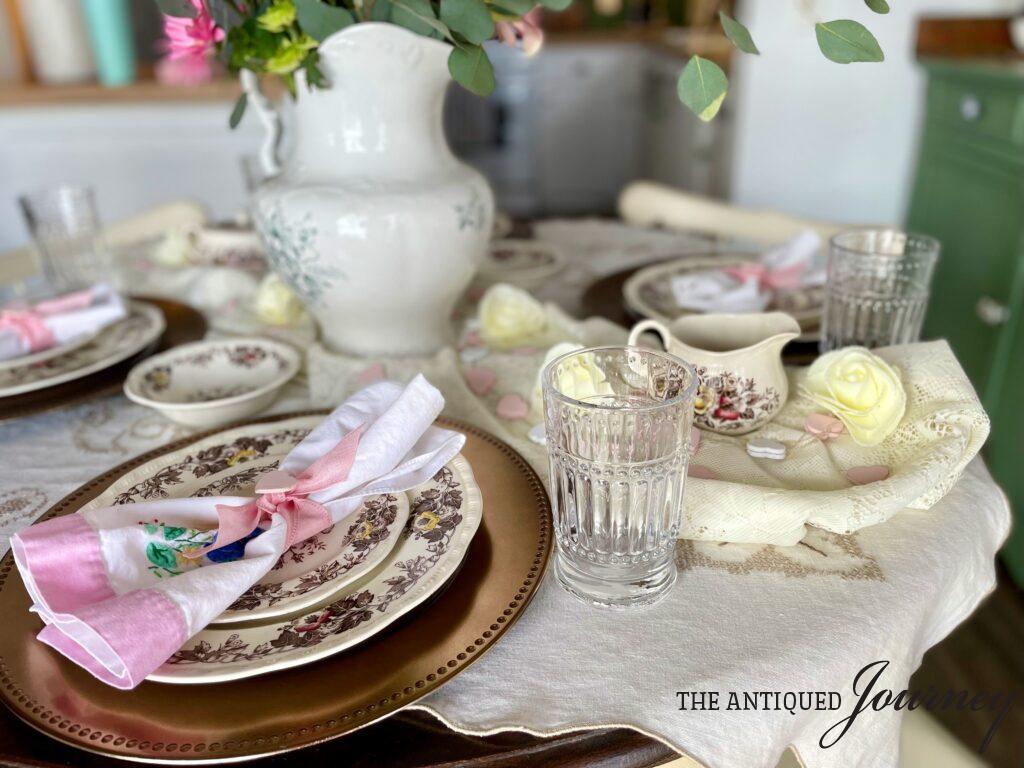 Whimsical Valentine's Day Table Decor With Vintage Finds - The Antiqued ...