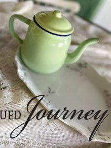 Spring Tray Decor Ideas with Vintage Jadeite - The Antiqued Journey