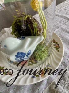 Pretty Spring Cloche Ideas with Vintage Decor - The Antiqued Journey