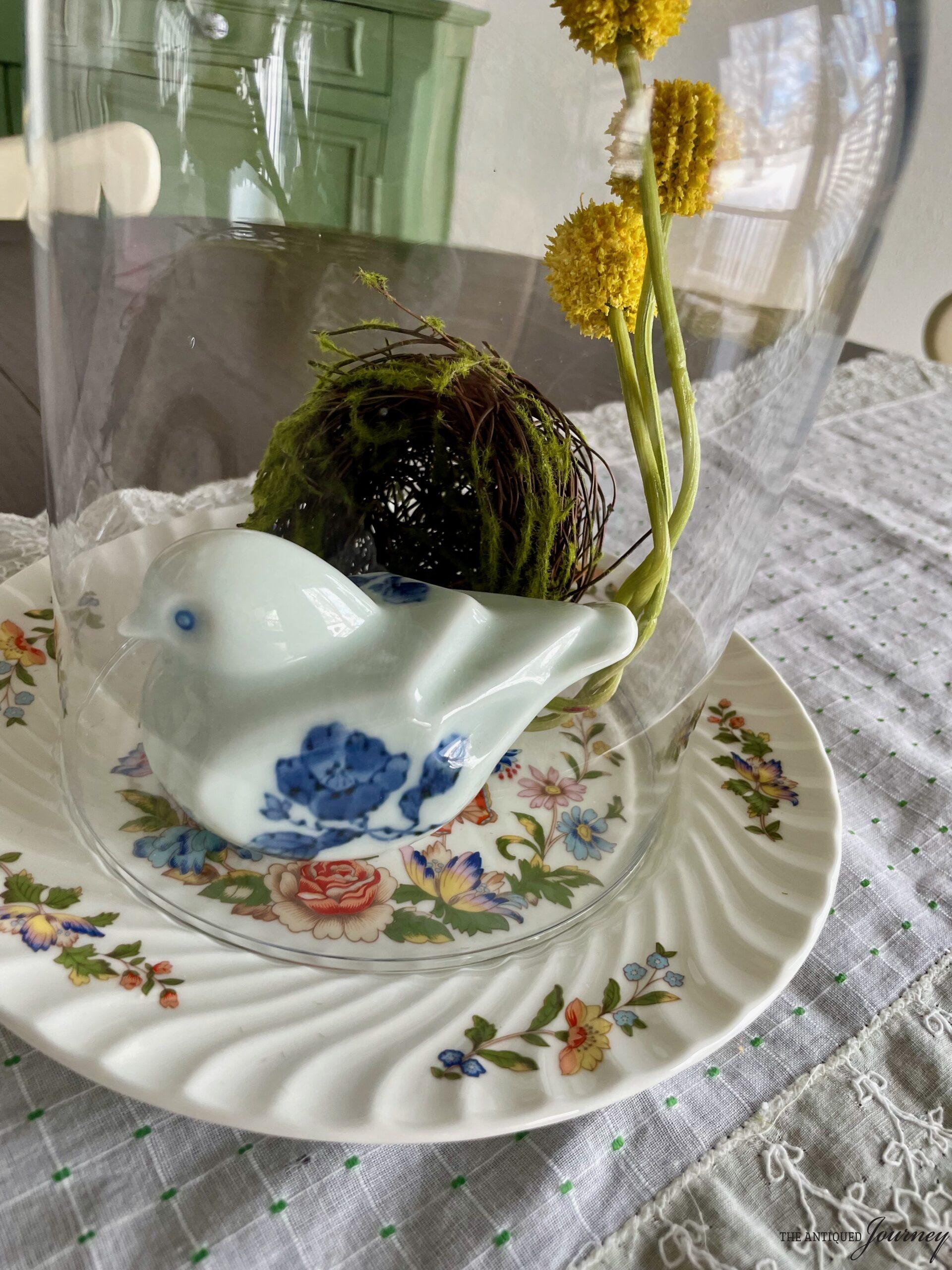 Pretty Spring Cloche Ideas with Vintage Decor - The Antiqued Journey