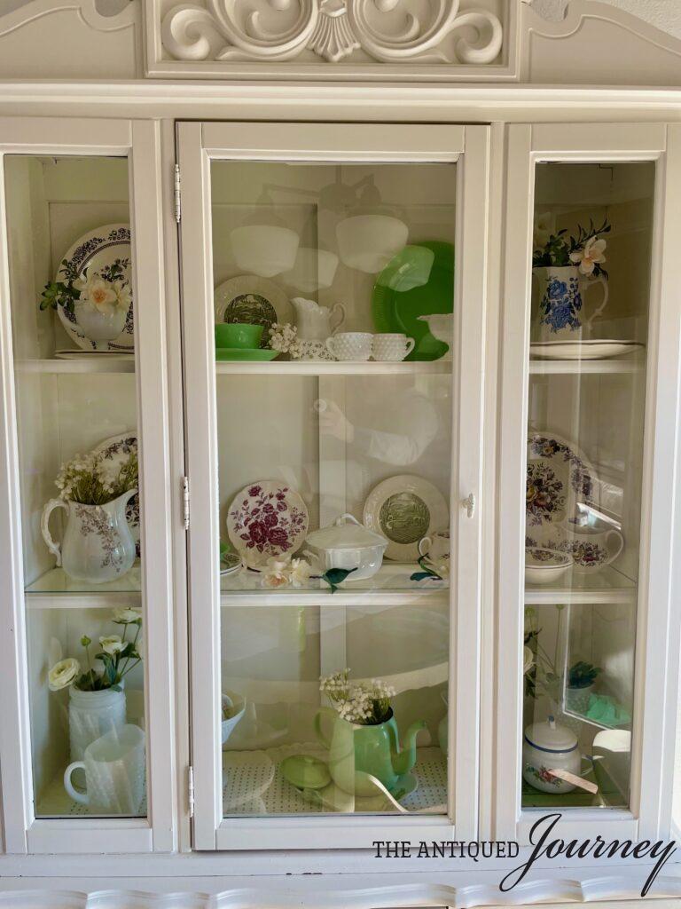Vintage Hutch Decor Ideas for Spring - The Antiqued Journey