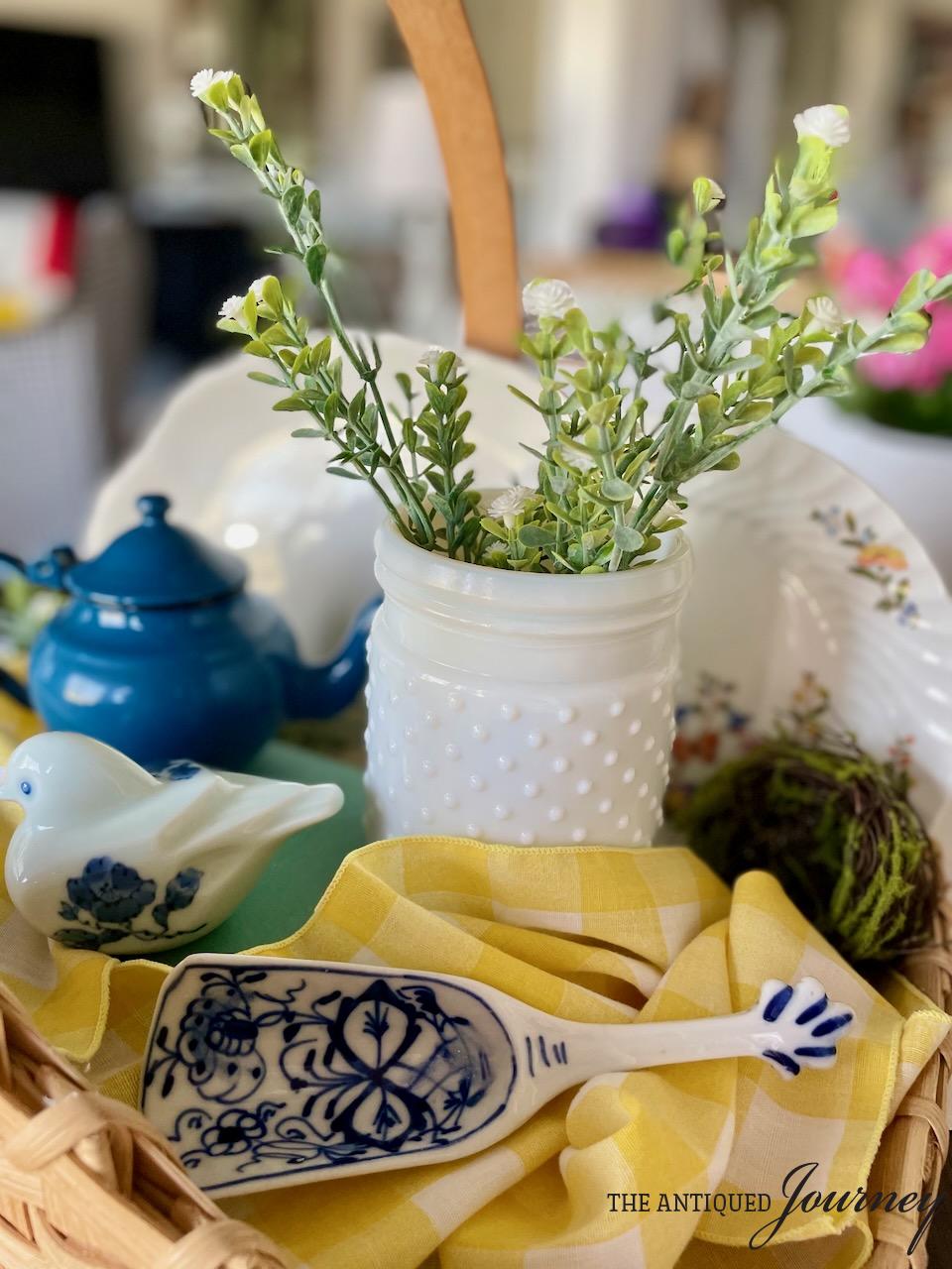 Minimalist Basket Decor for Spring - The Antiqued Journey