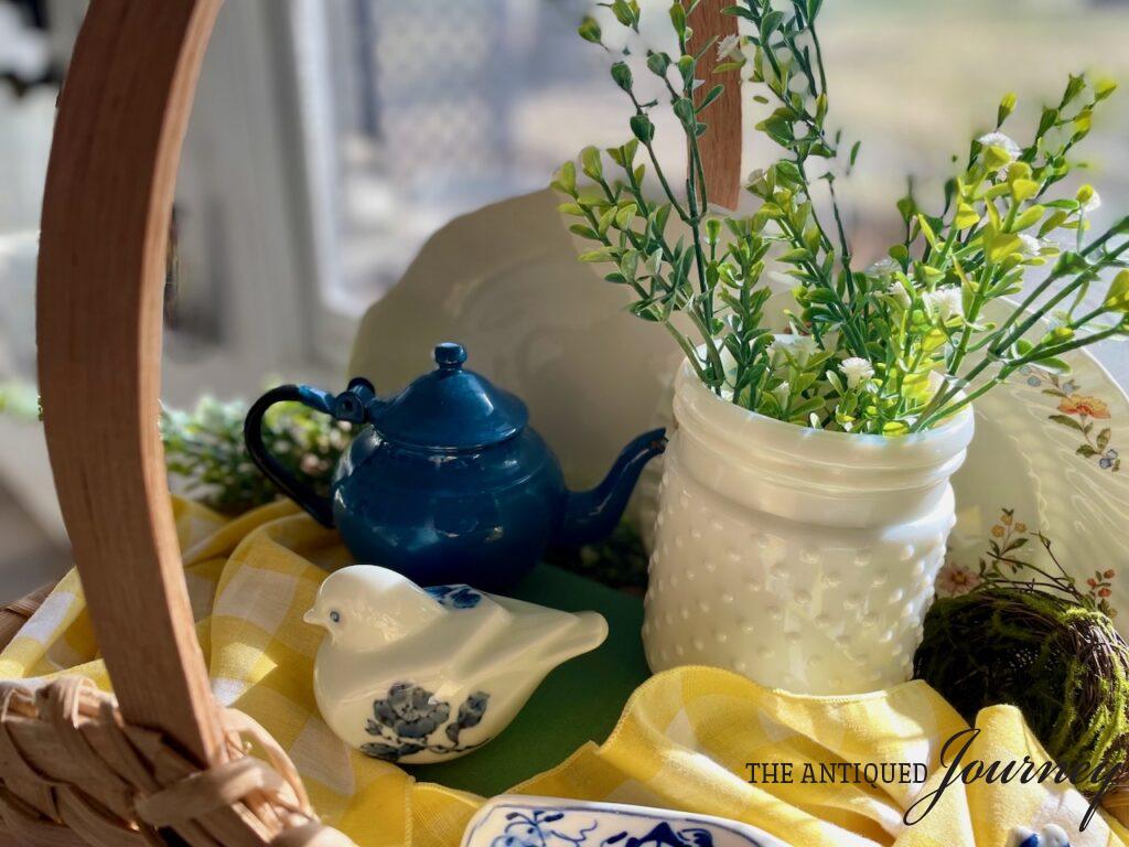 Minimalist Basket Decor for Spring - The Antiqued Journey