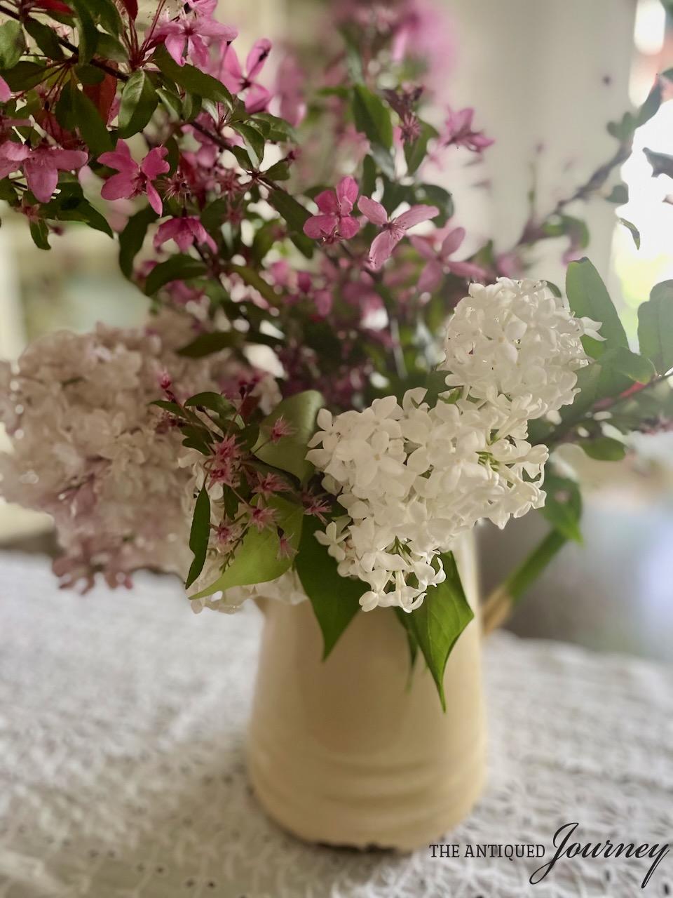 Quick and Simple Flower Displays for Summer - The Antiqued Journey