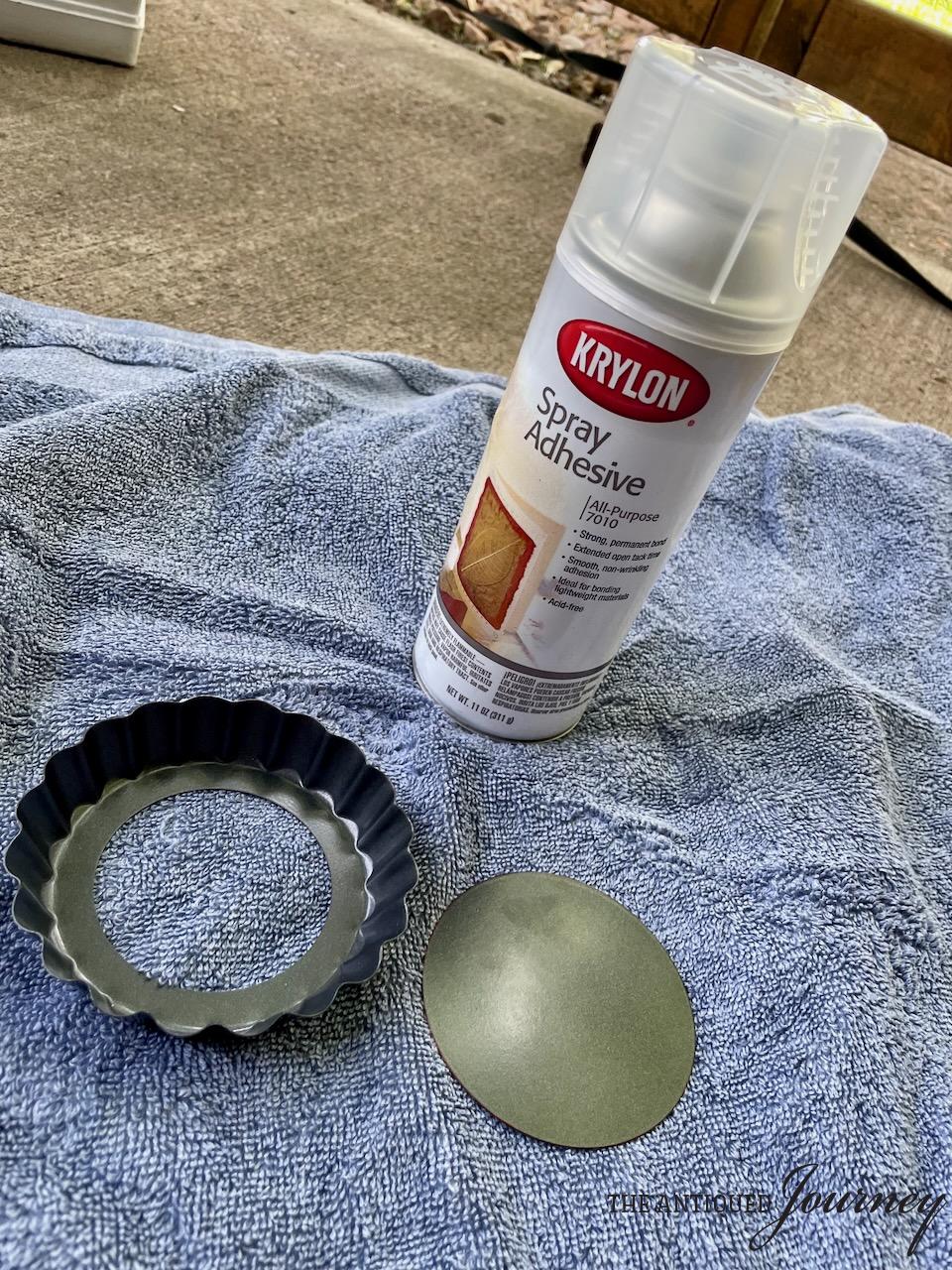 DIY Mini Tart Pan Coasters with Cane - The Antiqued Journey