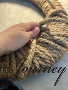 Simple Fall Wreath DIY with Braided Rope - The Antiqued Journey