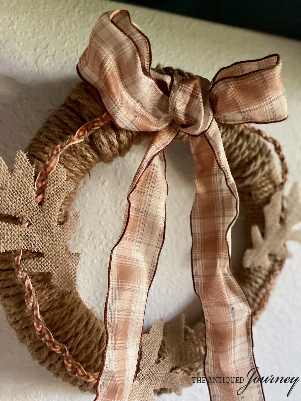Simple Braided Rope Wreath DIY For Fall - The Antiqued Journey