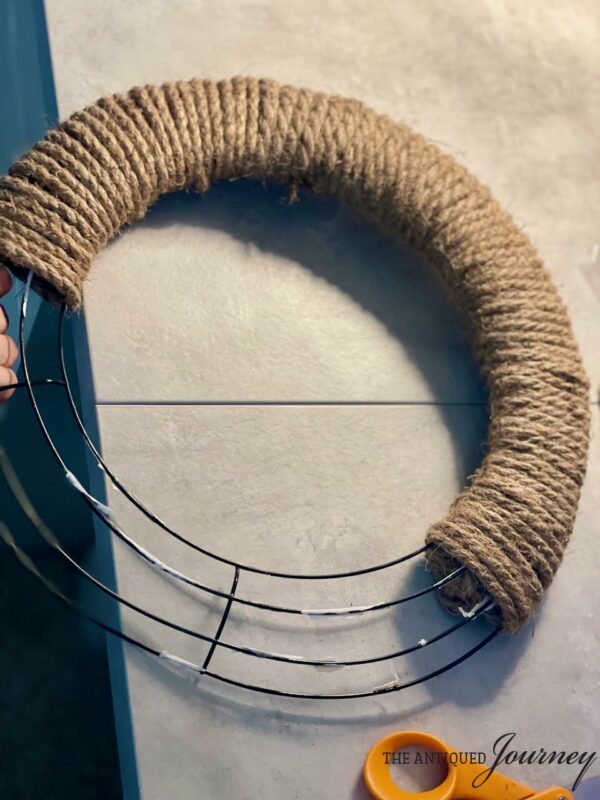 Simple Fall Wreath DIY with Braided Rope - The Antiqued Journey