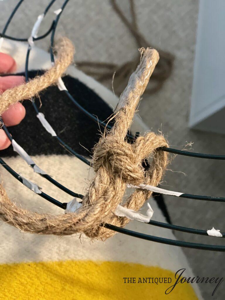 Simple Fall Wreath DIY with Braided Rope - The Antiqued Journey