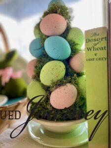 Easy DIY Easter Egg Topiary - The Antiqued Journey