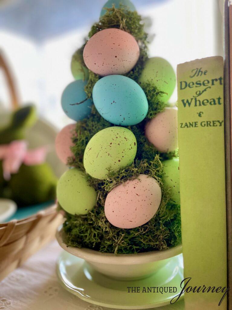 Easy DIY Easter Egg Topiary - The Antiqued Journey