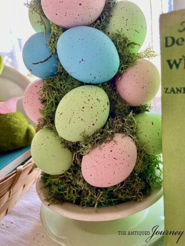 Easy DIY Easter Egg Topiary - The Antiqued Journey
