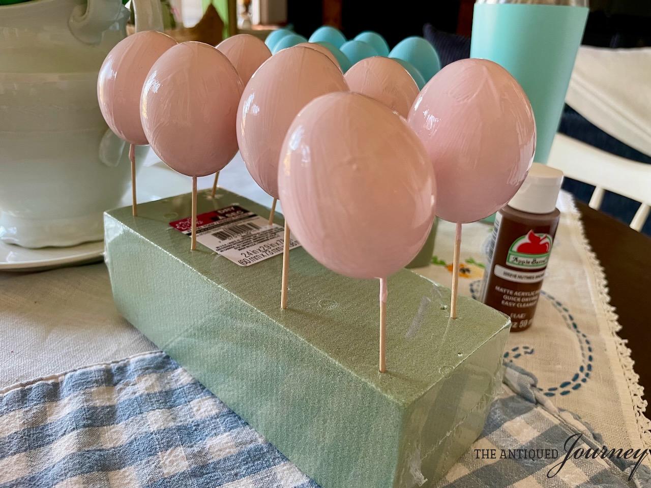 Easy DIY Easter Egg Topiary - The Antiqued Journey