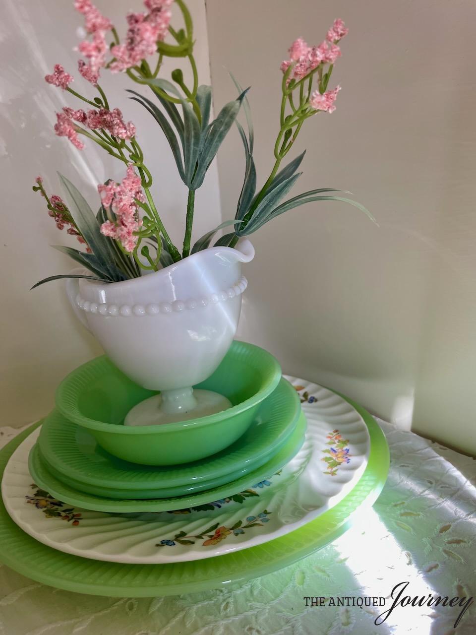 Spring Decorating with Thrifted Finds - The Antiqued Journey