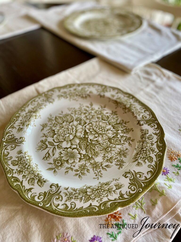 Spring Table Setting Decor Ideas With Vintage Dishes - The Antiqued Journey