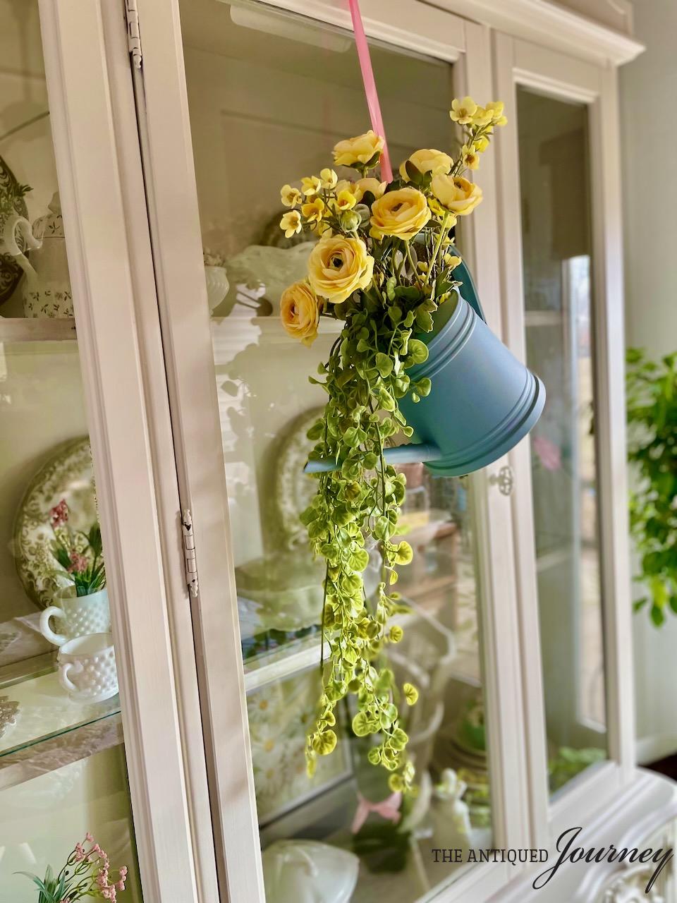 Watering Can Wreath DIY for Outdoor Spring Decor - The Antiqued Journey