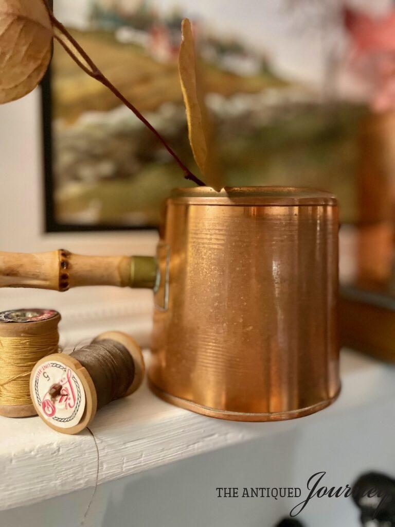 Simple Fall Styling Ideas Using Vintage Copper Decor - The Antiqued Journey