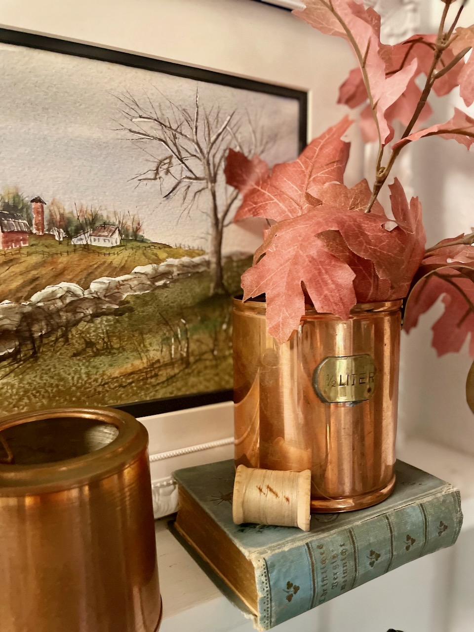 Simple Fall Styling Ideas Using Vintage Copper Decor - The Antiqued Journey