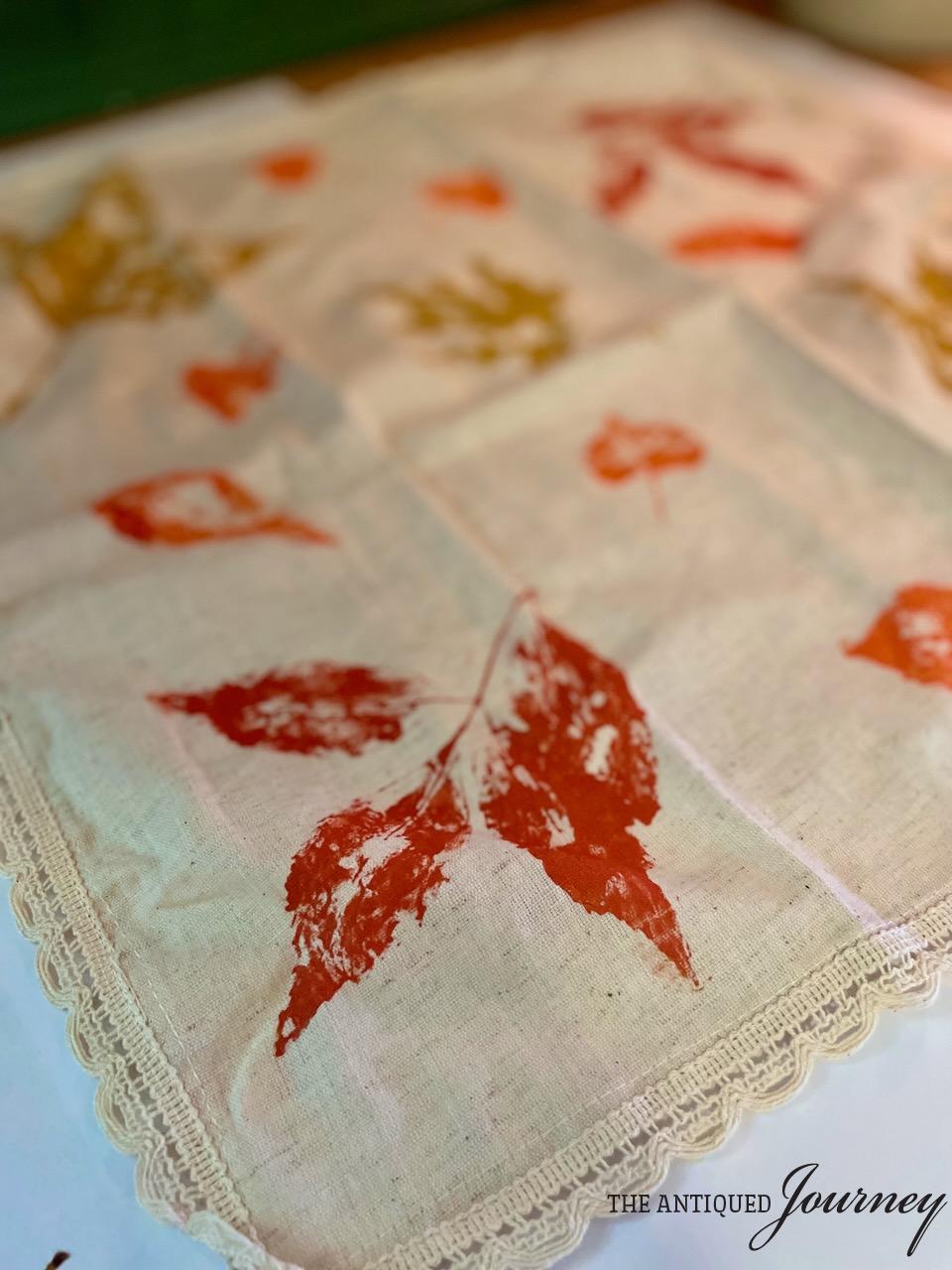 From Tree to Table: DIY Leaf-Printed Napkins for Fall - The Antiqued ...